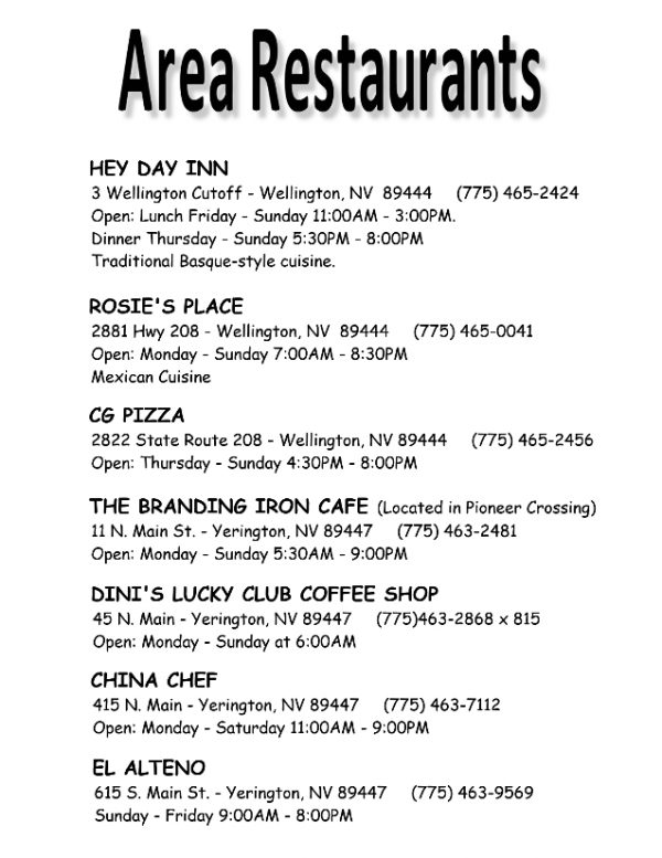 Day Trips | Walker River Resort